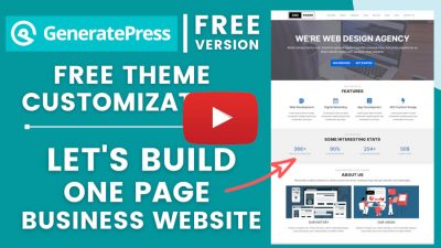 GeneratePress Free Tutorial – Build a One Page Business Website - wpframer