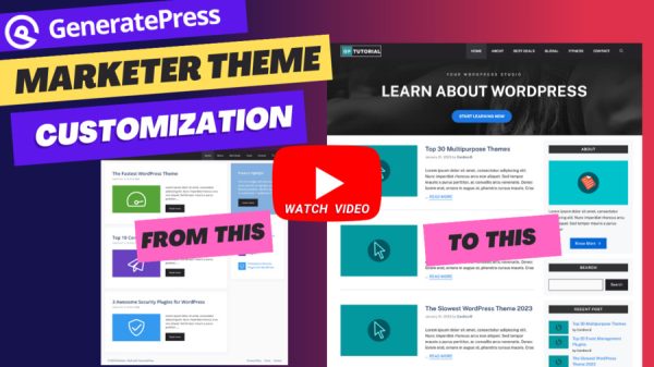 GeneratePress Marketer Theme Customization [Design 1] - wpframer