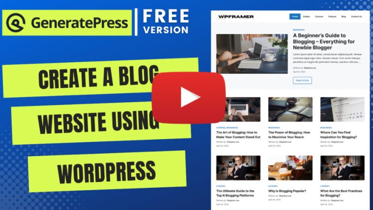 How to Create a Blog Website Using WordPress | GeneratePress Free Theme (Design 9) - wpframer