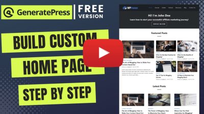 GeneratePress Custom Homepage Design - wpframer